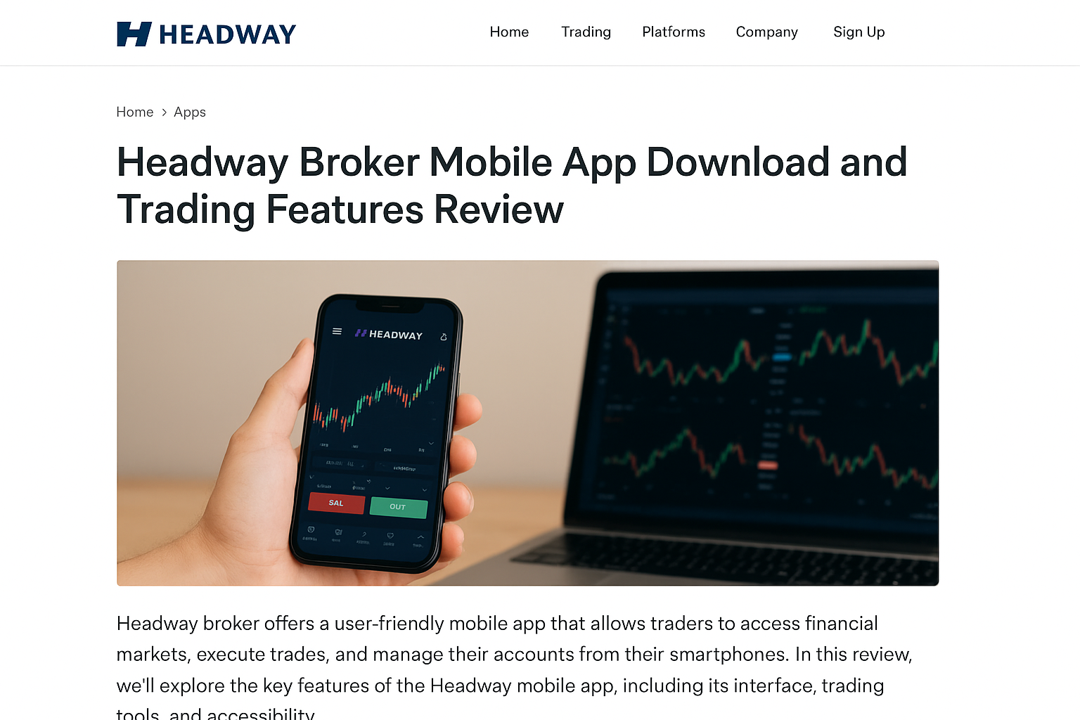 Headway Broker Mobile App Download and Trading Features Review ...